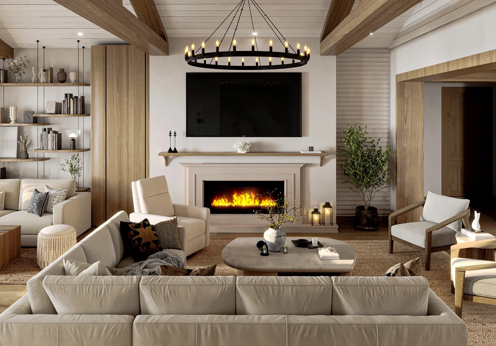 Cabin Chic: A Community room in a clubhouse